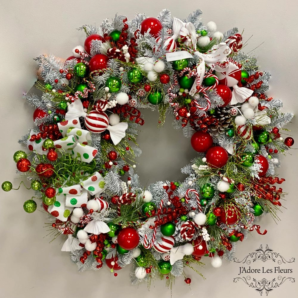 Sugar Candy JLF Christmas Wreath - JLF Los Angeles Florist